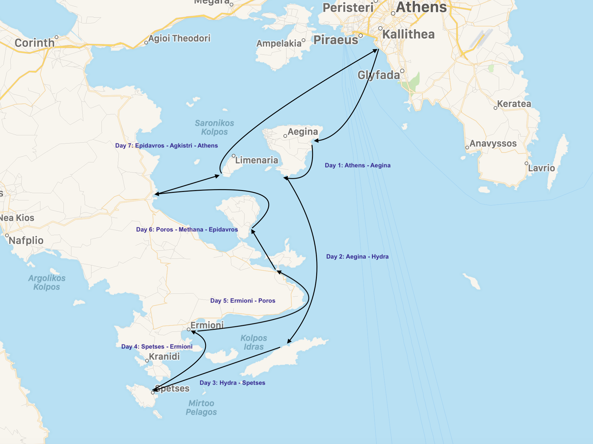 Saronic Gulf Itinerary | CV Yachts